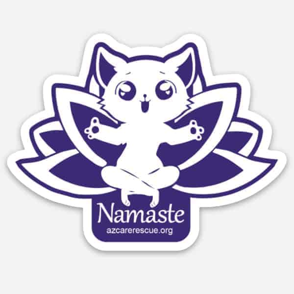 Namaste Kitty Sticker - AZ CARE Rescue
